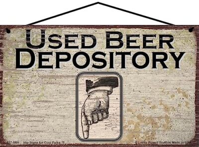 Used Beer Depository Sign Horizontal Vintage Style Pointing Down ...