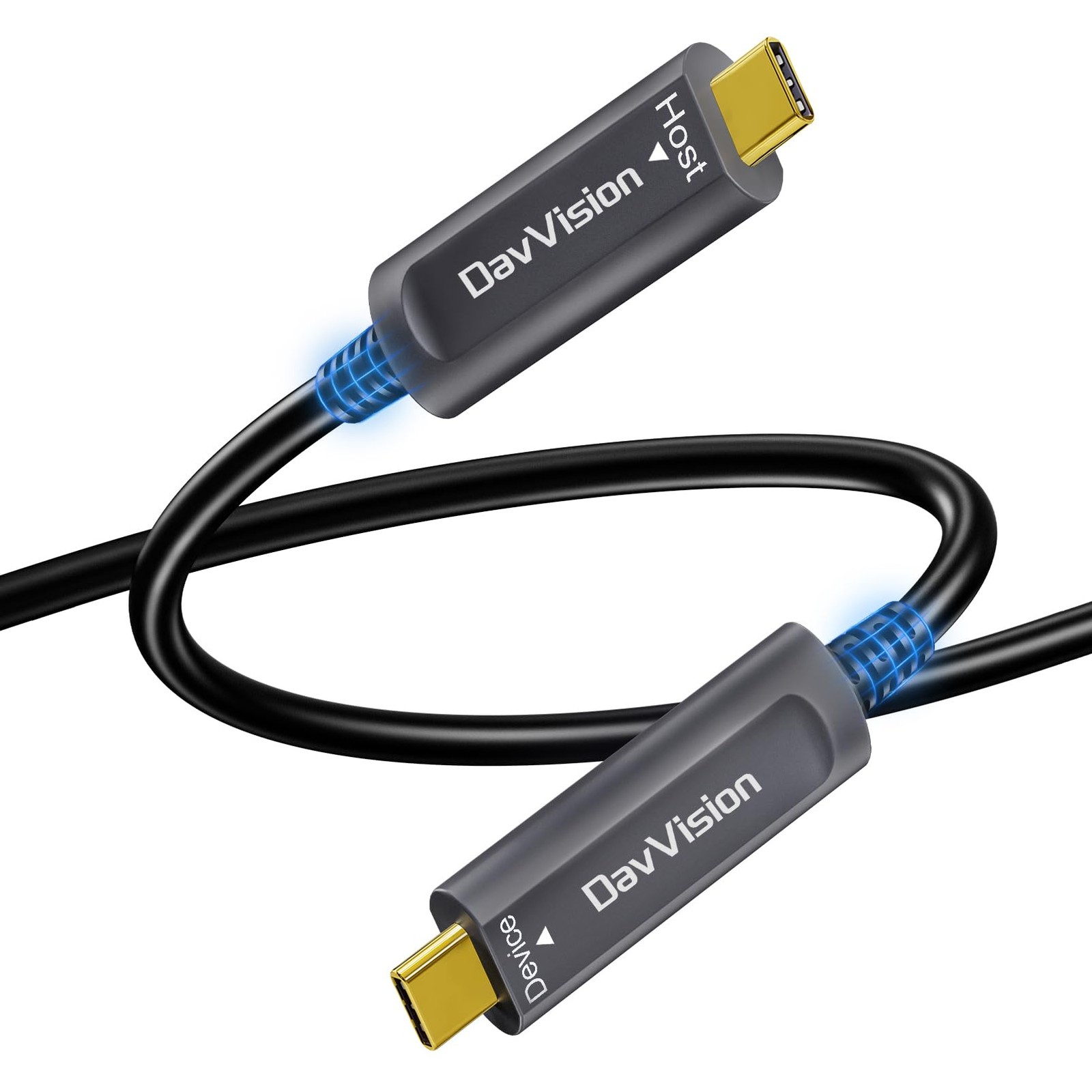 USB C Fiber Optic Cable 100 FT, 10Gbps USB 3.2 Gen2 Active USB C Cable ...