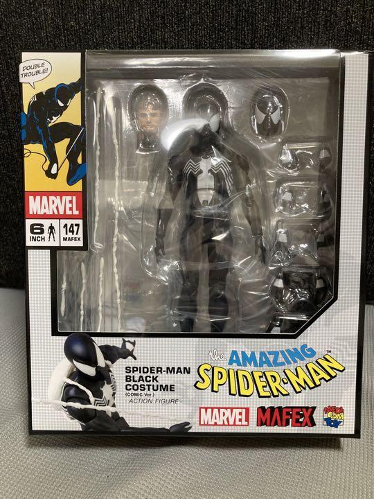 MAFEX No.147 SPIDER-MAN BLACK COSTUME COMIC Ver. Medicom Toy Figure ...
