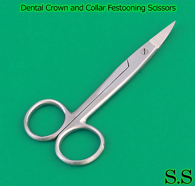 Dental Crown and Collar Festooning Scissors Curved Dentist Instruments ...