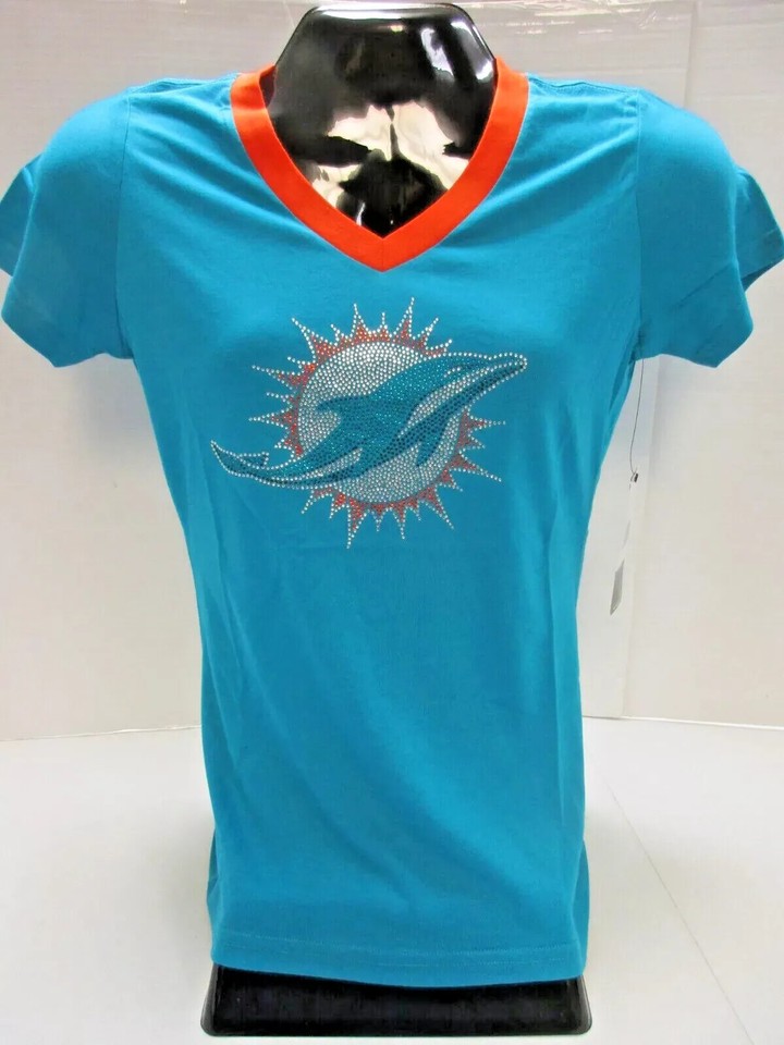 NFL Team Apparel Women’s Rhinestone Sequin V Neck T Shirt Pick Team ...