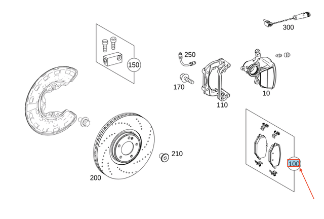 MERCEDES-BENZ G W463 Rear Brake Pad Set A4634205600 GENUINE for sale ...