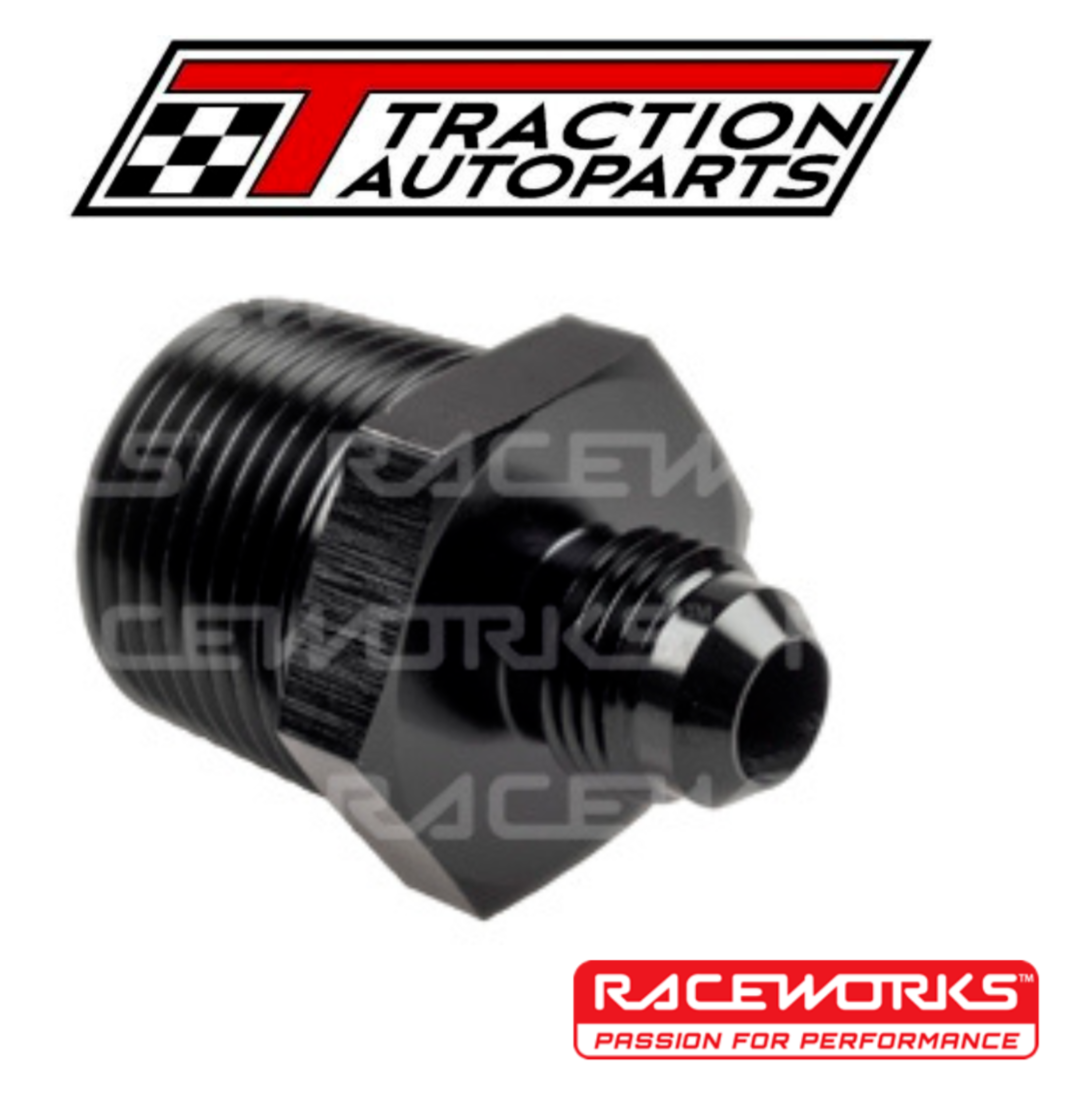 RACEWORKS -6AN MALE TO 3/4 NPT FITTING RWF-816-06-12BK | eBay Australia