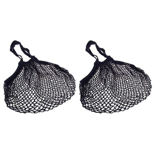 2PK Reusable Cotton String Shopping Bag Storage Long Handle Handbag ...