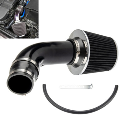 Black 3" Cold Air Intake Filter Induction Kit Pipe Power Flow Hose ...