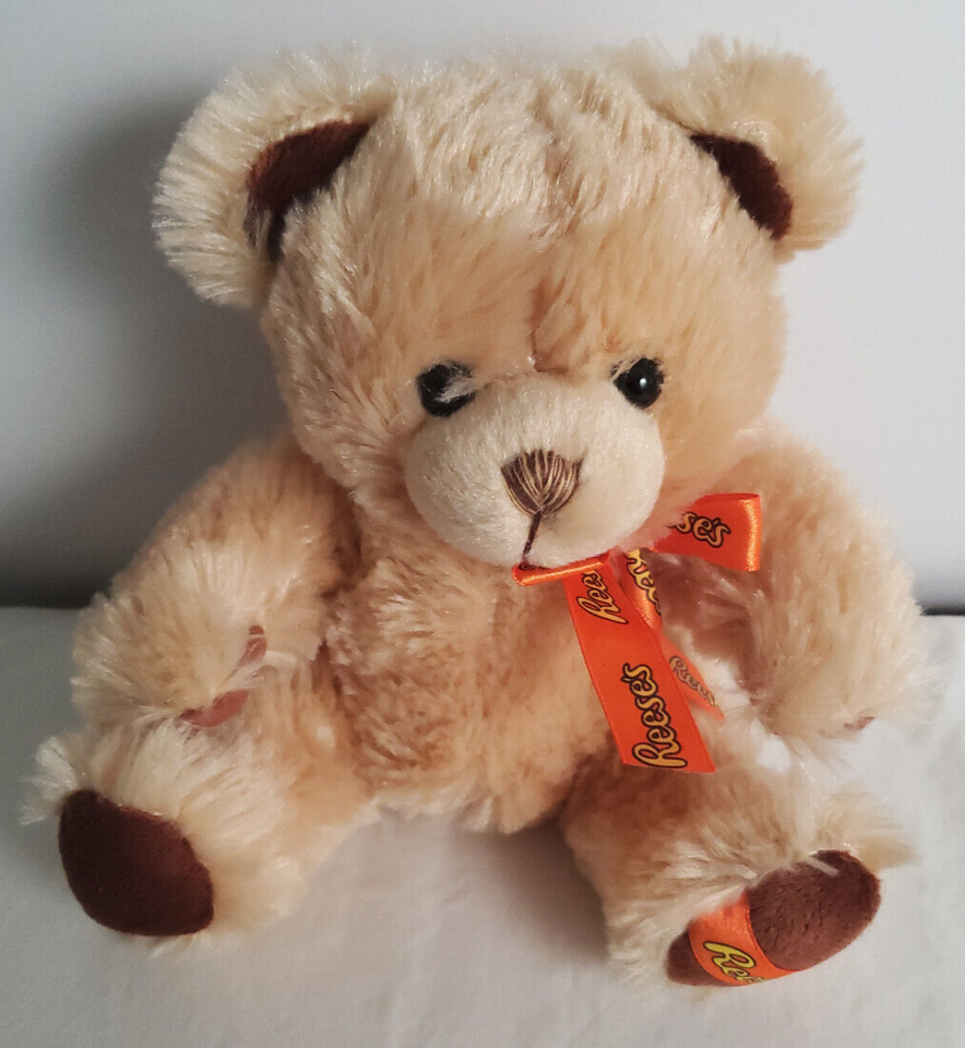 Reeses Teddy Bear Plush 8" Beige Brown Stuffed Animal Easter Basket Toy ...