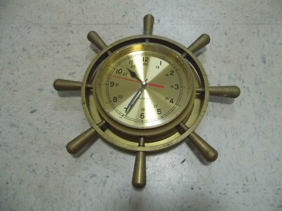 Clocks - Brass Ship's Wheel Clock