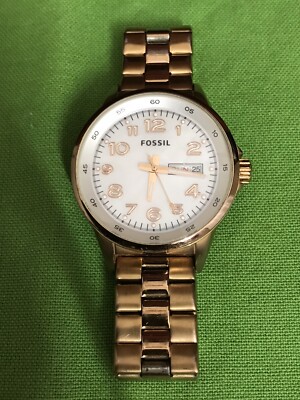 Fossil AM-4334 All Stainless Steel Quartz Analog Ladies Watch | eBay