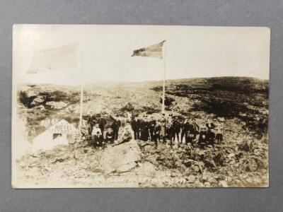 1899 WHITE PASS Canada ALASKA Flags RPPC Real PHOTO Postcard KLONDIKE ...