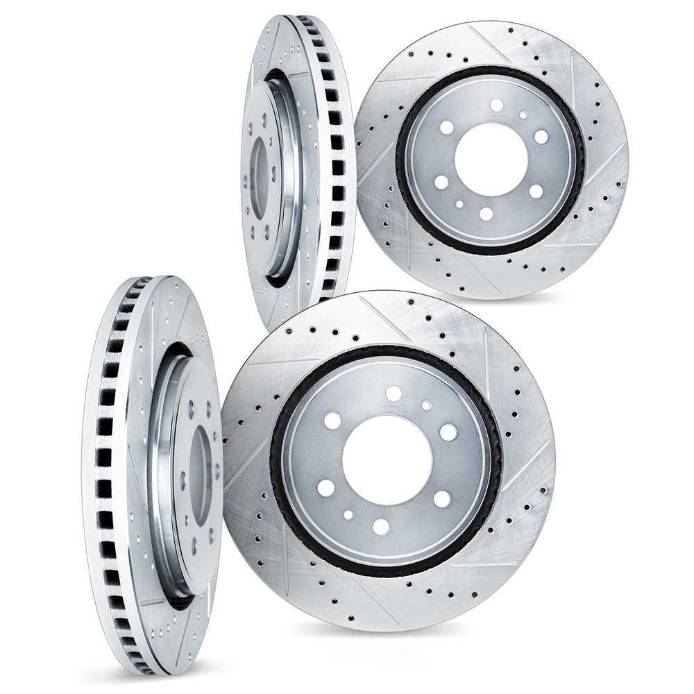 Disc Brake Rotor Set-Rotors-Drilled and Slotted-Silver DFC 7004-48056 ...