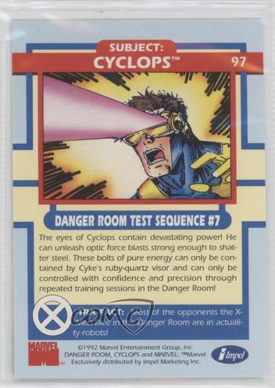 1992 Impel Marvel X-Men Danger Room Cyclops #97 4et | eBay