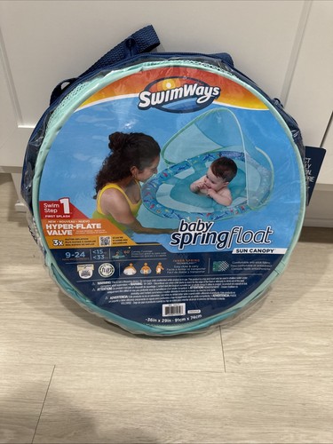 SwimWays Baby Spring Float w/ Sun Canopy 9-24 Mnths Swim Step 1 First ...