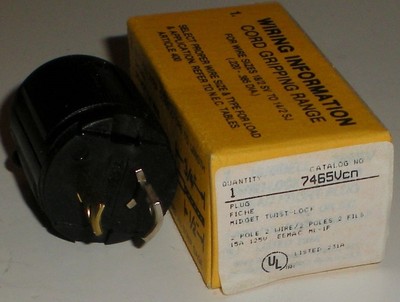 ELECTRICAL HBL7465V 7465V 15A 125V HUBBELL ML-1P CORD CONNECTOR BODY ...