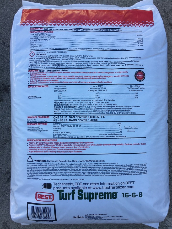 BEST Turf Supreme 16-6-8 fertilizer 12 pounds | eBay