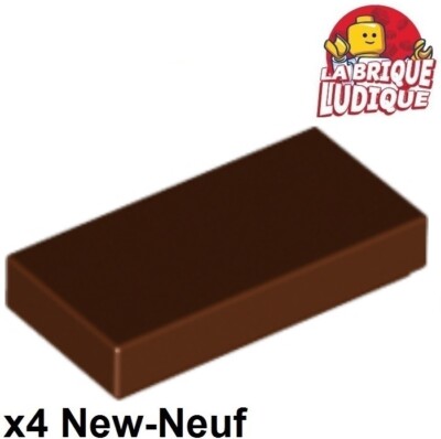 LEGO 4x Tile Plate Smooth 1x2 With Groove Brown/Reddish Brown 3069b New ...