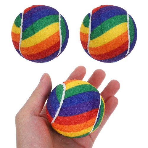 3 PCS Rainbow Tennis Interactive Rubber Ball Exercise Training Balls | eBay