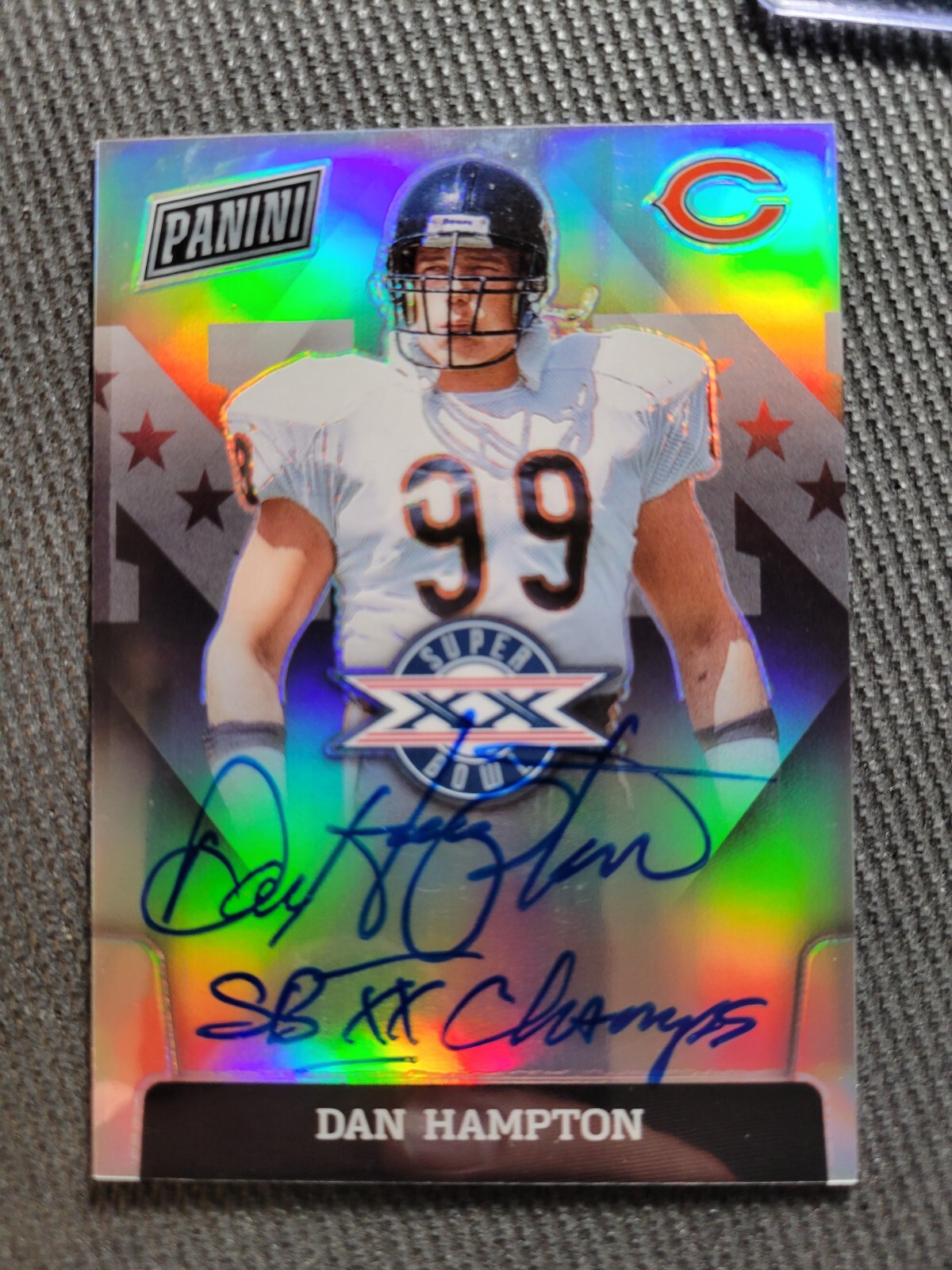 Dan HAMPTON 2022 Panini SUPER BOWL XX Signatures PRIZM Autograph *w ...