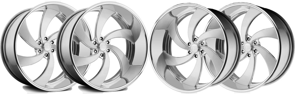 22 24 STAGGERED WHEEL US MAGS DESPERADO BRUSHED POLISH LIP 22X9 24X10 ...