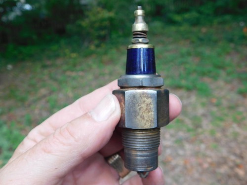 Antique Benford's Golden Giant Spark Plug with Blue Porcelain top | eBay