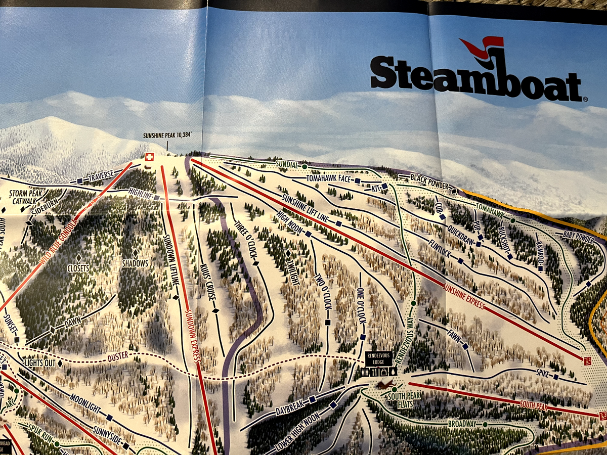Steamboat Springs Ski Mountain Map