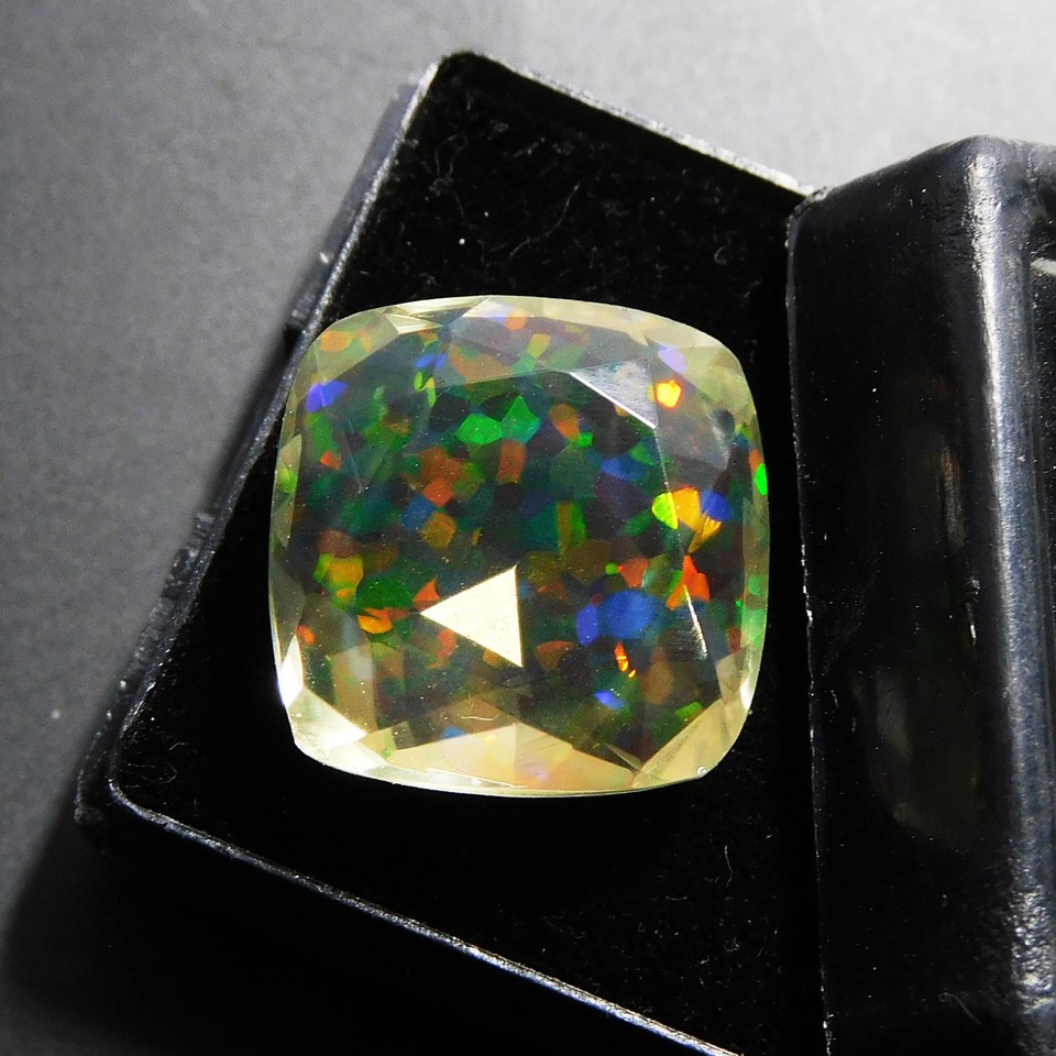 Perfect Square Cushion Cut Fire Opal 13.30 Ct Natural Loose Gemstone ...