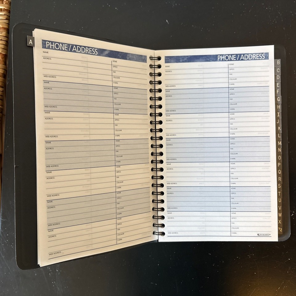 Spiral-Bound Address and Telephone Book with Plastic Cover Black | eBay
