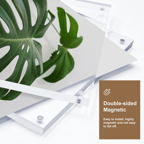 4x6 Acrylic Frames 6 Pack, 20mm Thicker Frameless Clear Picture Frames ...