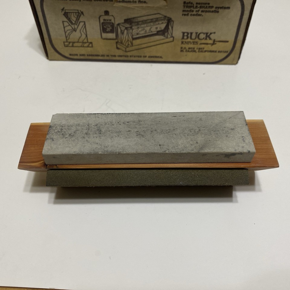 Buck Knives Triple Sharp Whetstone, Coarse, Medium, Fine Arkansas Oil ...