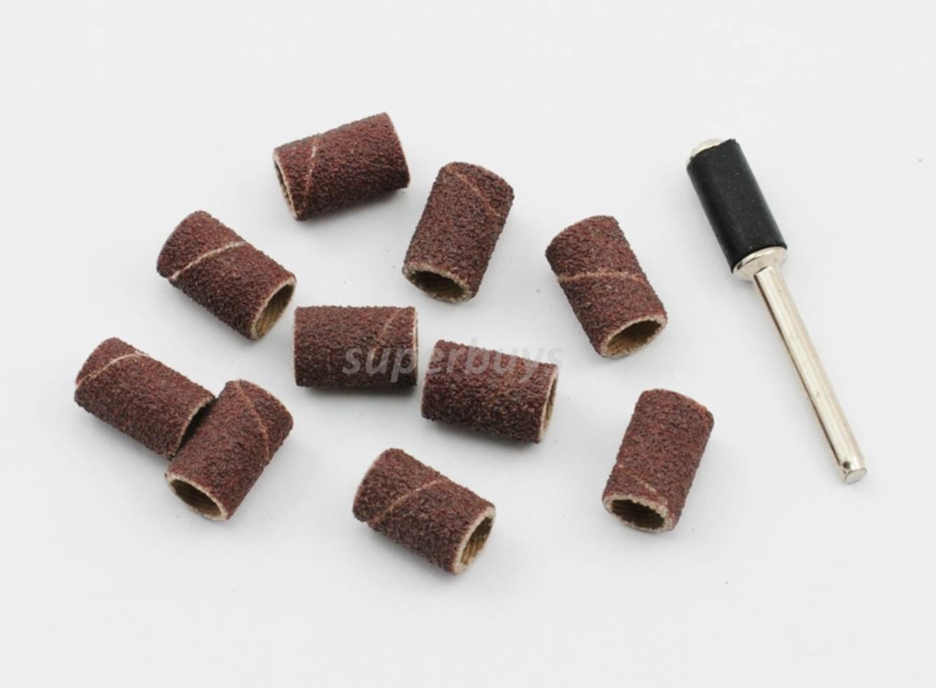 11pc 120Grit Sanding Band Drum Wheel Buffing Disc Sand Paper Drill Bit ...