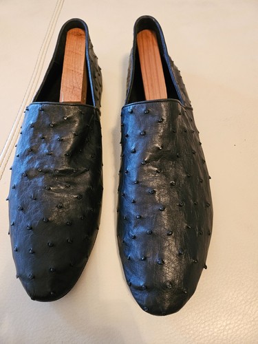 Genuine Ostrich mens shoes slippers Black US 11 | eBay