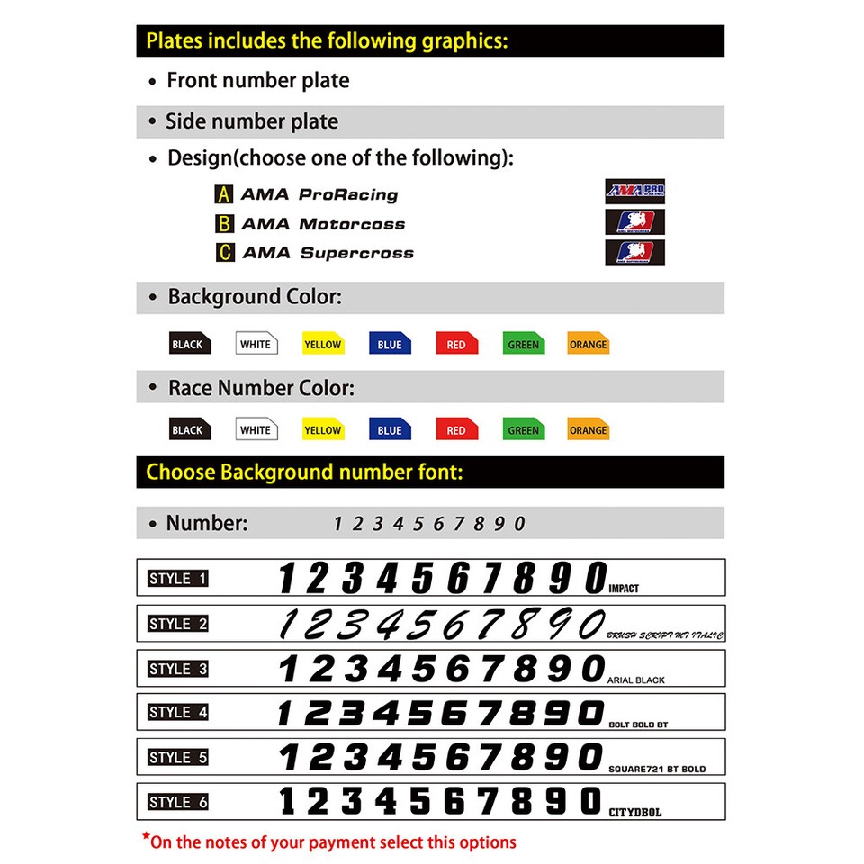 Custom Number Plate Decals For Honda CR125 CR250 CR125R CR250R 2000 ...