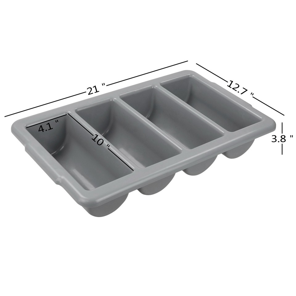Cand 4Packs Commercial Cutlery Flatware Tray Plastic Silverware Drawer ...