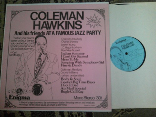 ENIGMA LP RECORD/COLEMAN HAWKINS/AND FRIENDS AT A FAMOUS JAZZ PARTY/ NR ...