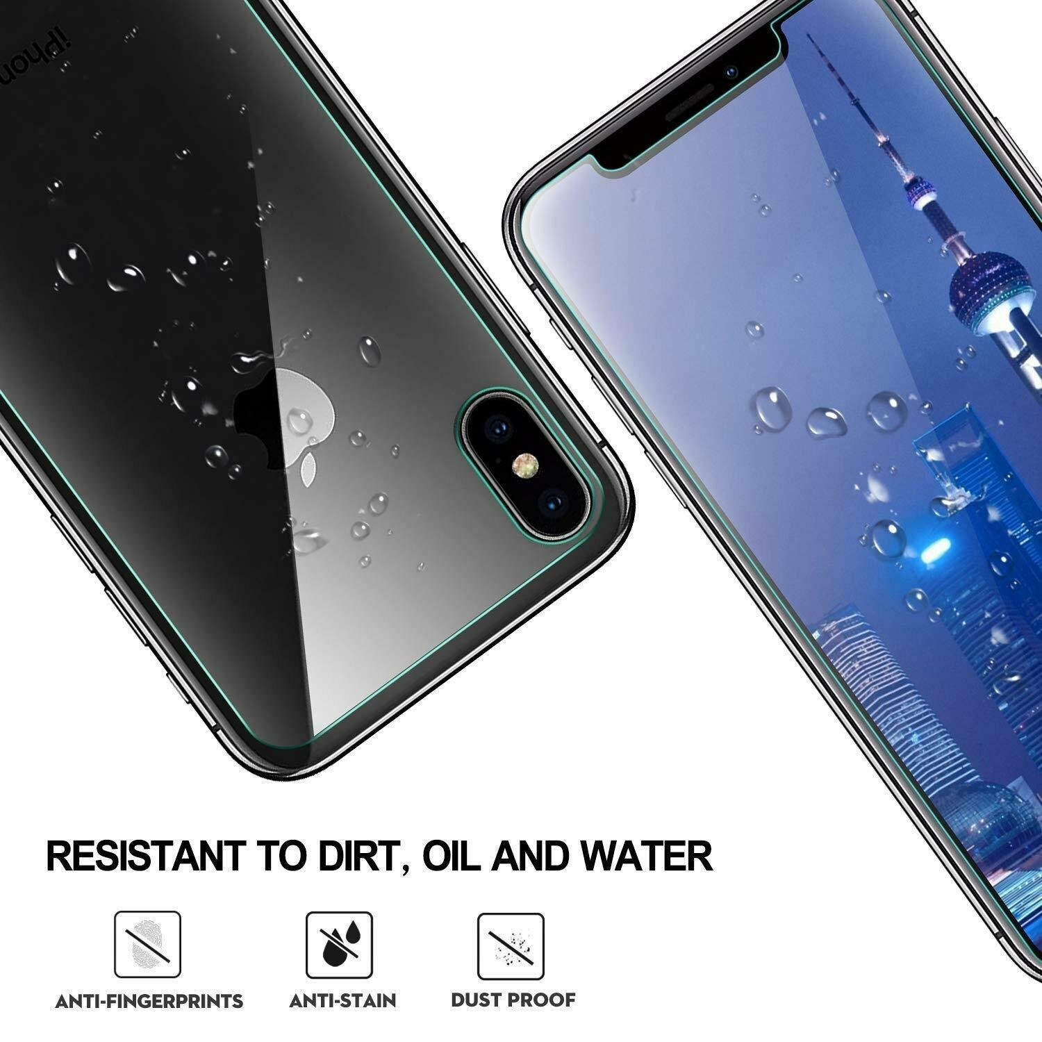 Front Back Full Tempered Glass Screen Protector For Apple iPhone X XR ...