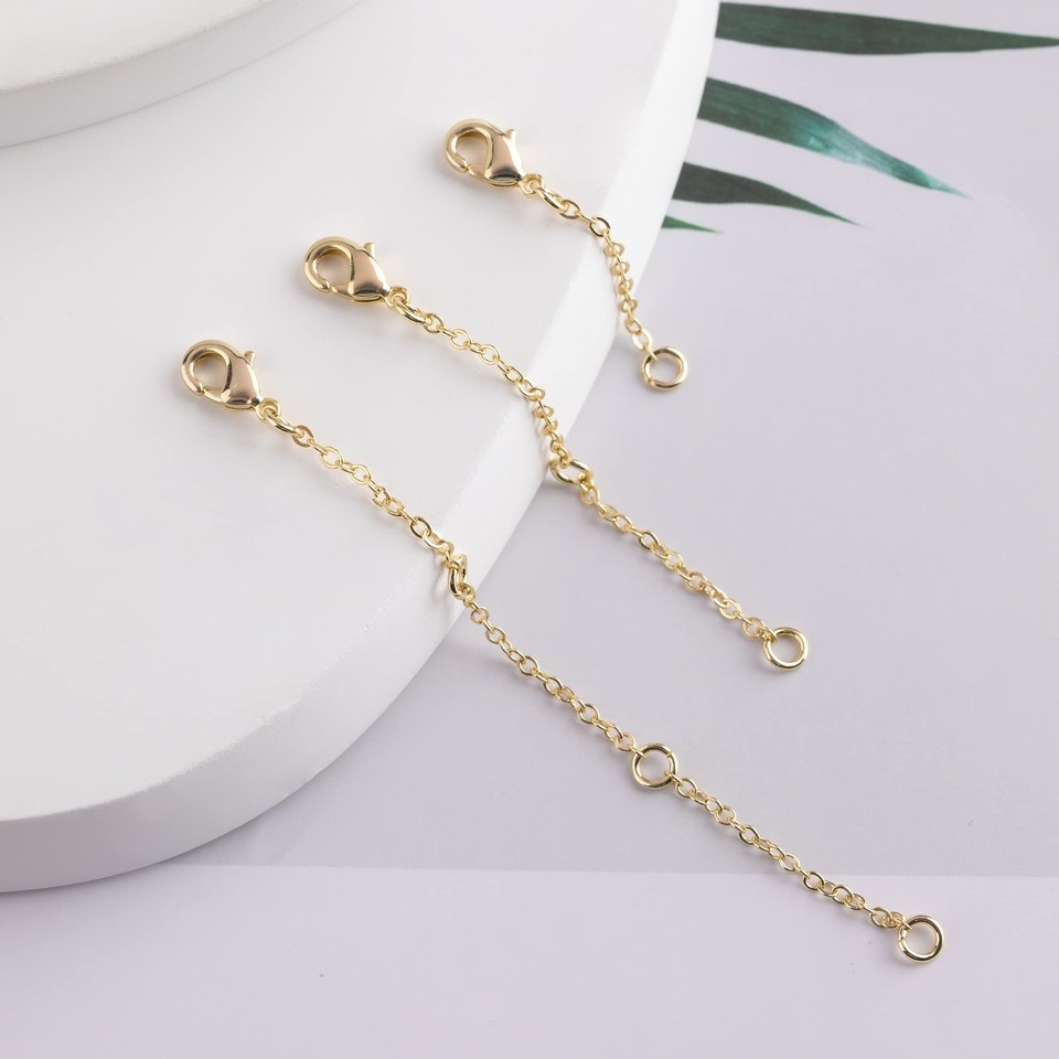Gold Necklace Extenders14K Gold Chain Extenders with Lobster Clasp ...