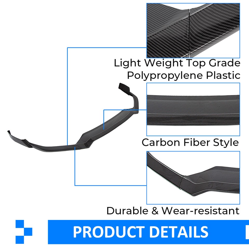 Carbon Fiber Style Front Bumper Splitter Lip Spoiler For 2016-2018 ...