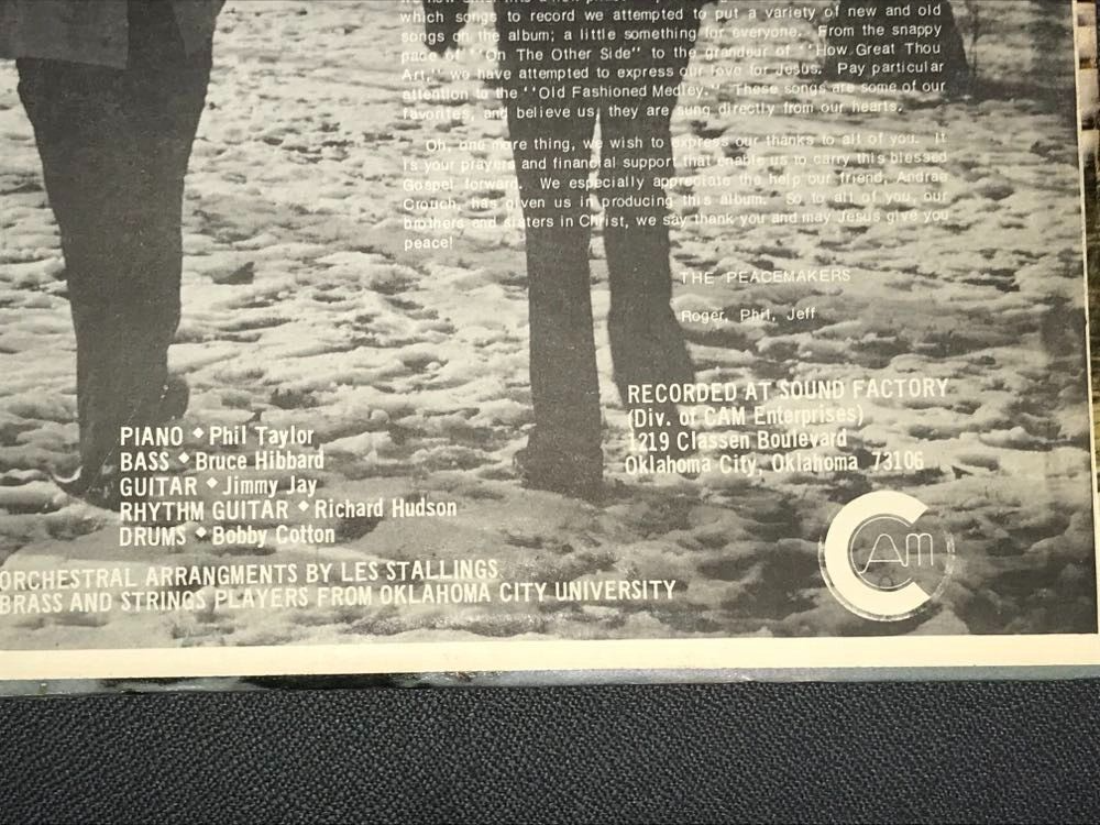 THE PEACEMAKERS CAM RECORD TULSA OKC ANDRE CROUCH JESUS PEOPLE SOUND ...