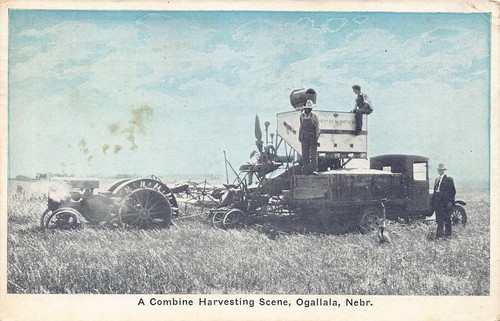 NE - 1929 McCormick Combine Harvesting Ogallala, Nebraska - Keith ...