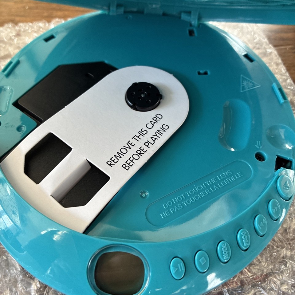 NEW IN BOX Byron Static Compact Portable CD player, Teal Blue w ...