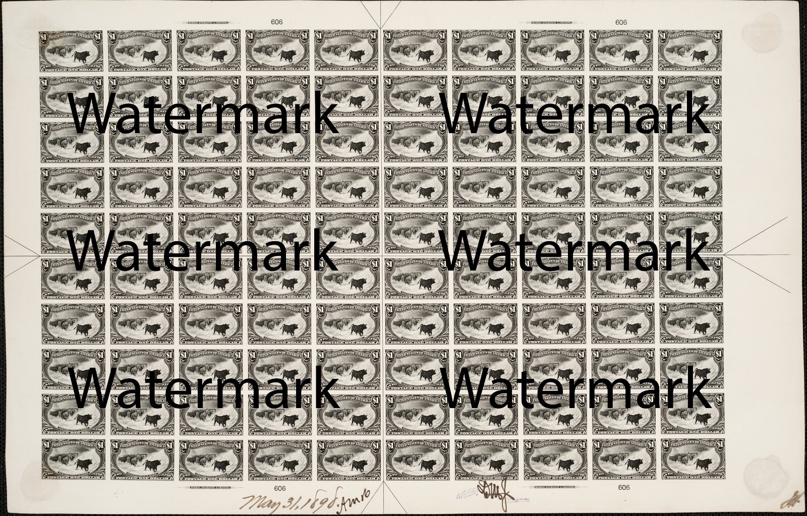 Scott 292 - 1898 $1 Trans-Mississippi Exposition Proof Sheet ...