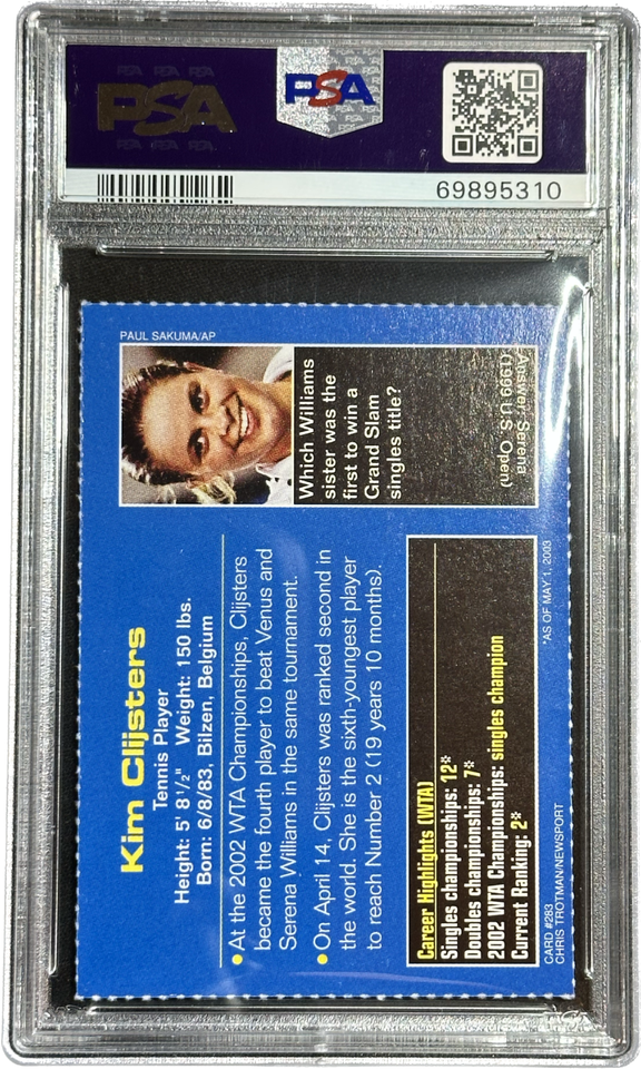 2003 Sports Illustrated SI For Kids Rookie RC Kim Clijsters #283 PSA ...