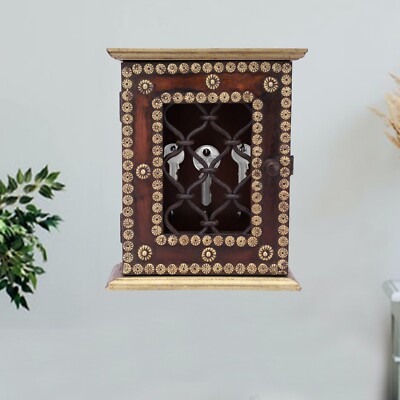 Wooden Key Box, Iron Mesh Key Box, Wall Hanging Key Holder, Gift Item ...