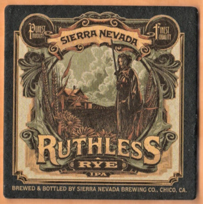 Sierra Nevada Ruthless Rye IPA Beer Coaster Chico CA | eBay