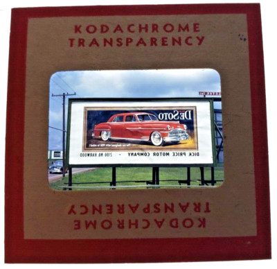 Kodachrome Red Border Slide | *1949* DeSOTO CUSTOM SEDAN Billboard Sign ...
