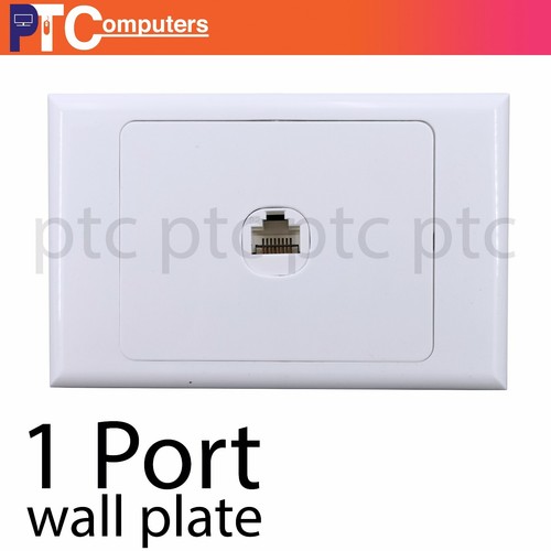 1 Gang Wall Plate Wallplate Clipsal Style 1 RJ45 Cat 6 Data Network LAN ...