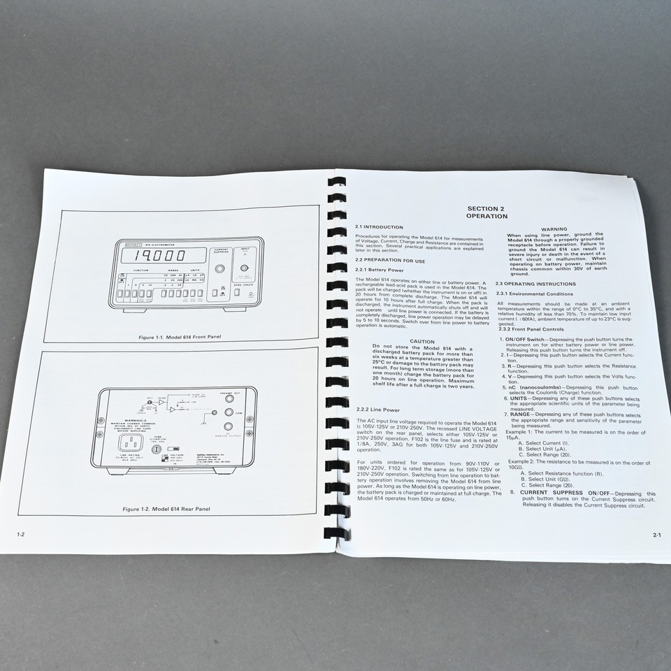 Keithley Model 614 Electrometer Instruction Manual / Guide - 1988 | eBay