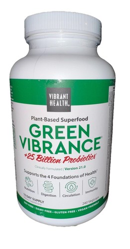 Vibrant Health Green Vibrance Capsules 240 VegCap Exp 07/2026 Brand New ...