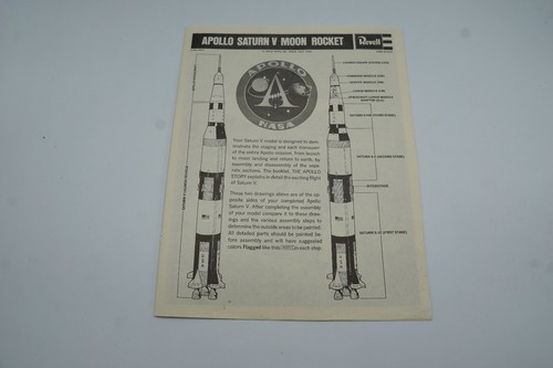 Apollo Saturn V Moon Rocket Model Instruction Booklet Revell 1969 | eBay