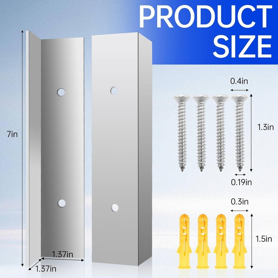 2PCS Aluminum Garage Door Rodent Guard Seal with Screws Prevent Mice ...