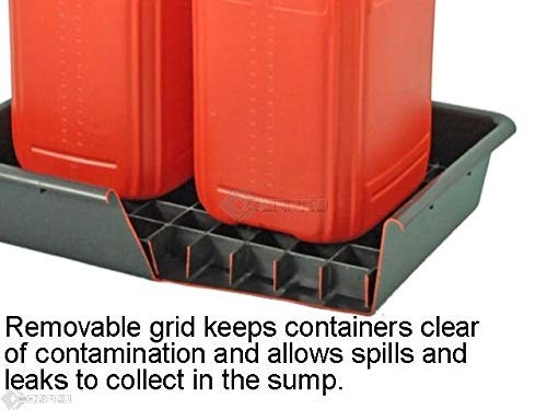 60 x 60cm Heavy-Duty Bunded Drum Tray for Safe Oil & Chemical Spill ...